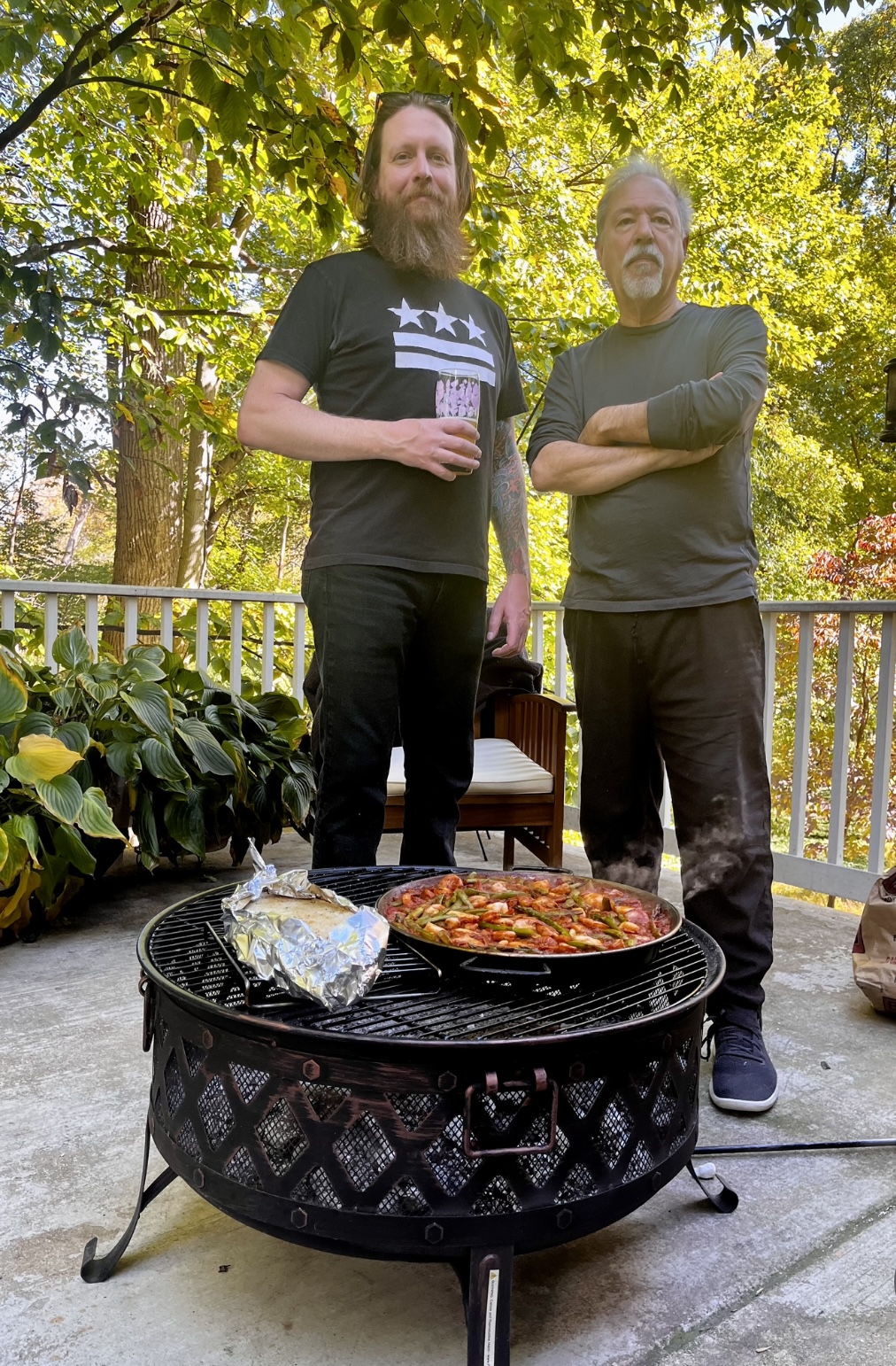 Seafood Paella on an Open Fire